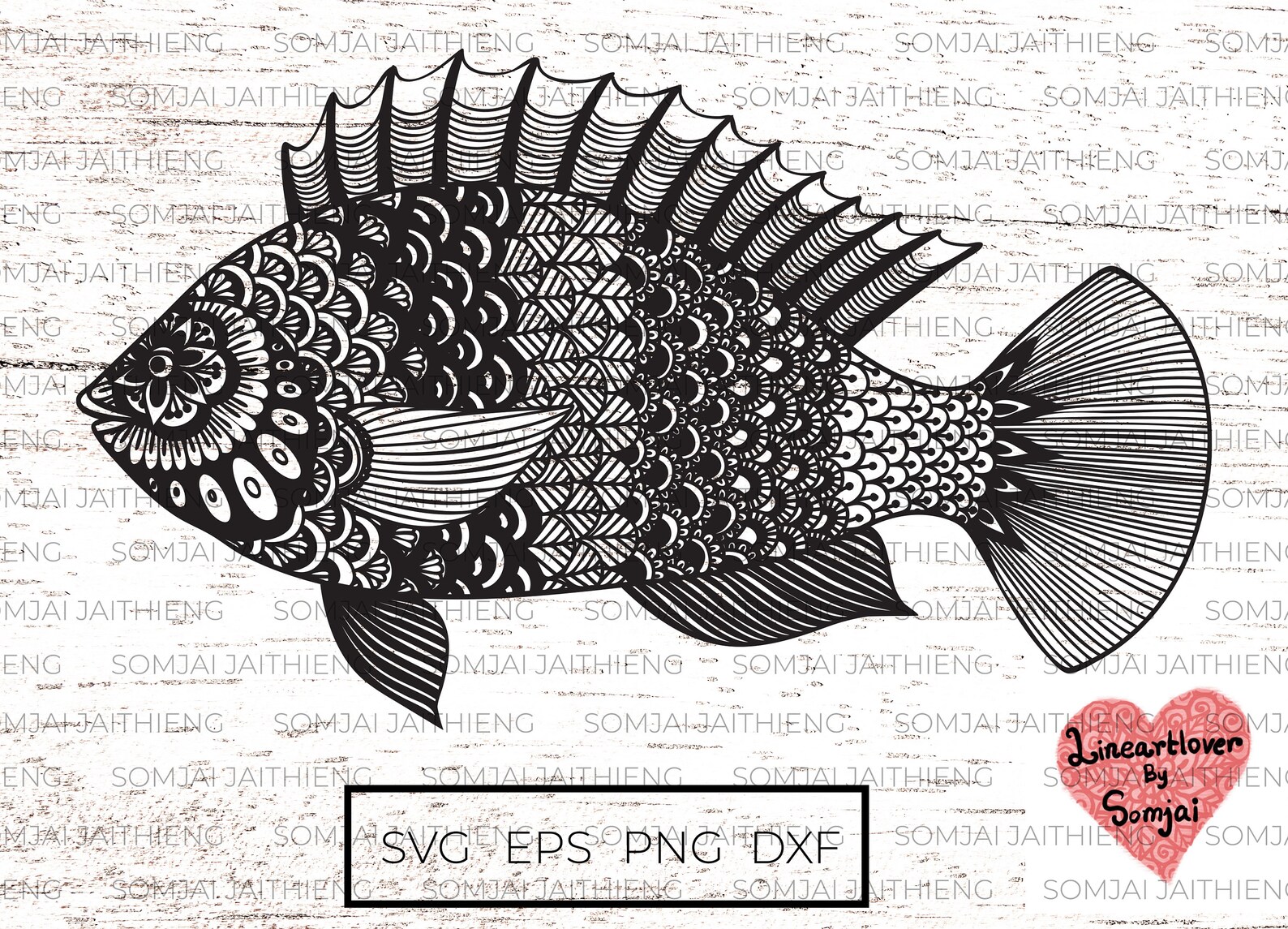 Two stlyes of fish Svg / fish svg / Zentangle Svg / Mandala | Etsy