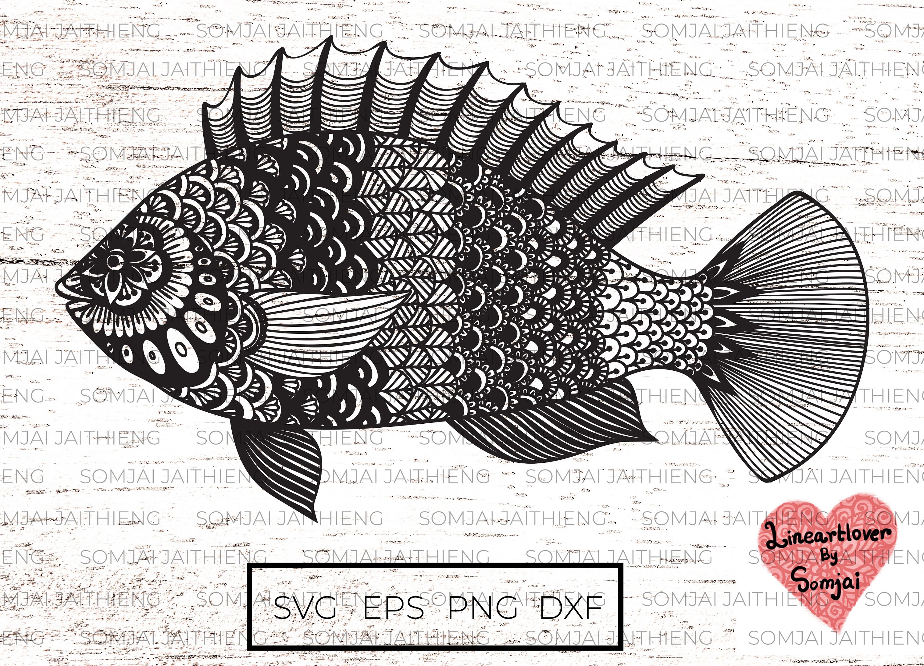 Two stlyes of fish Svg / fish svg / Zentangle Svg / Mandala | Etsy