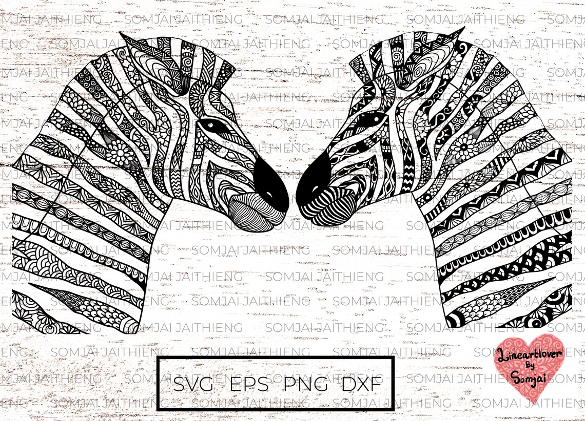 Two Styles of Zebra Svg Zebra Zentangle Svg Zentangle Svg | Etsy