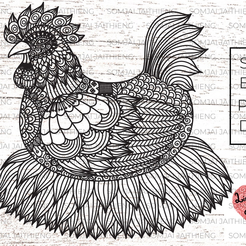 Zentangle Chicken - Etsy