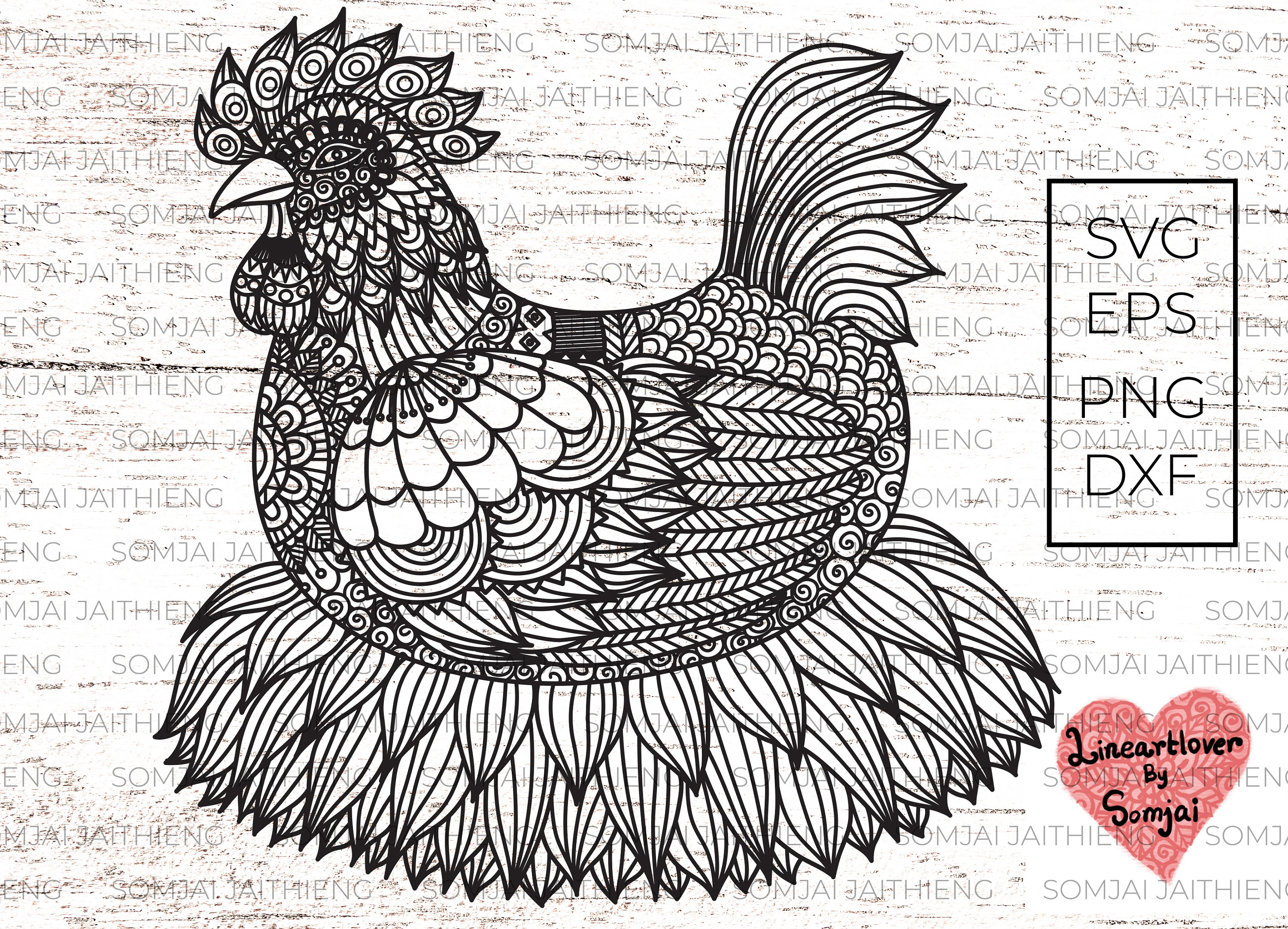 Two Styles of Chicken on Egg Nest Svg/zentangle Svg/mandala Svg/chicken ...
