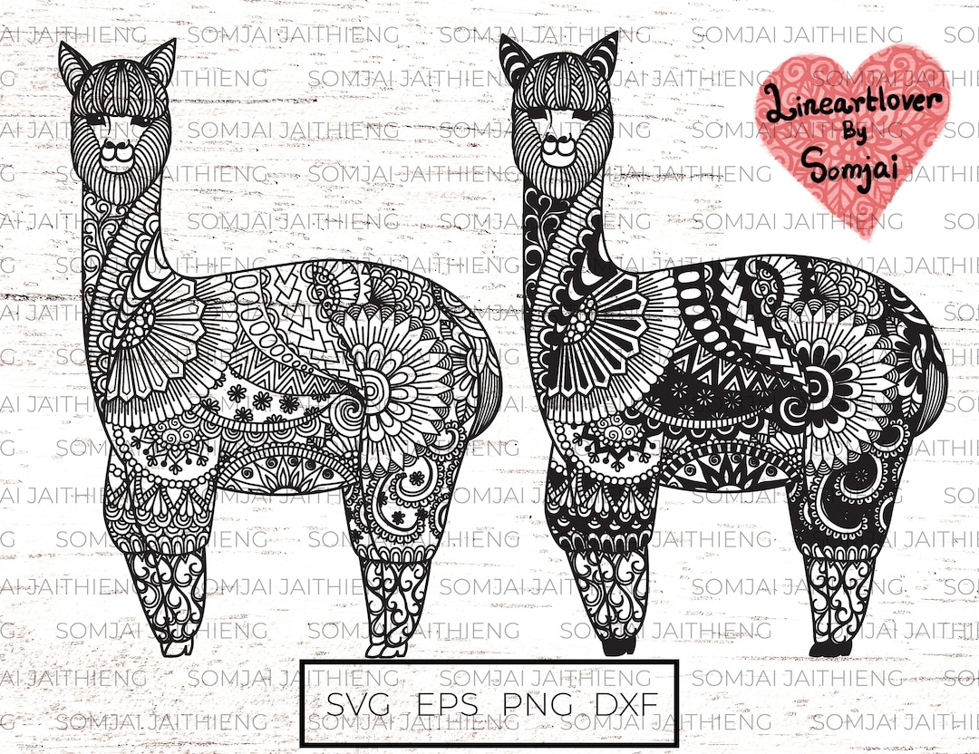 Two Stlyes of Lama Svg/llama Svg/zentangle Svg/mandala Svg/llama ...