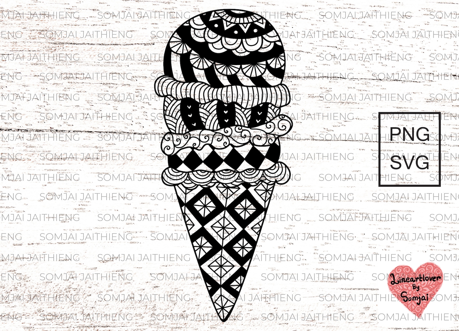 6 diseño de helado Svg / Helado svg / Zentangle Svg / Mandala - Etsy España