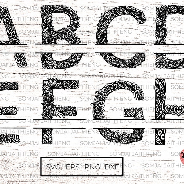 Mandala Letters Svg - Etsy