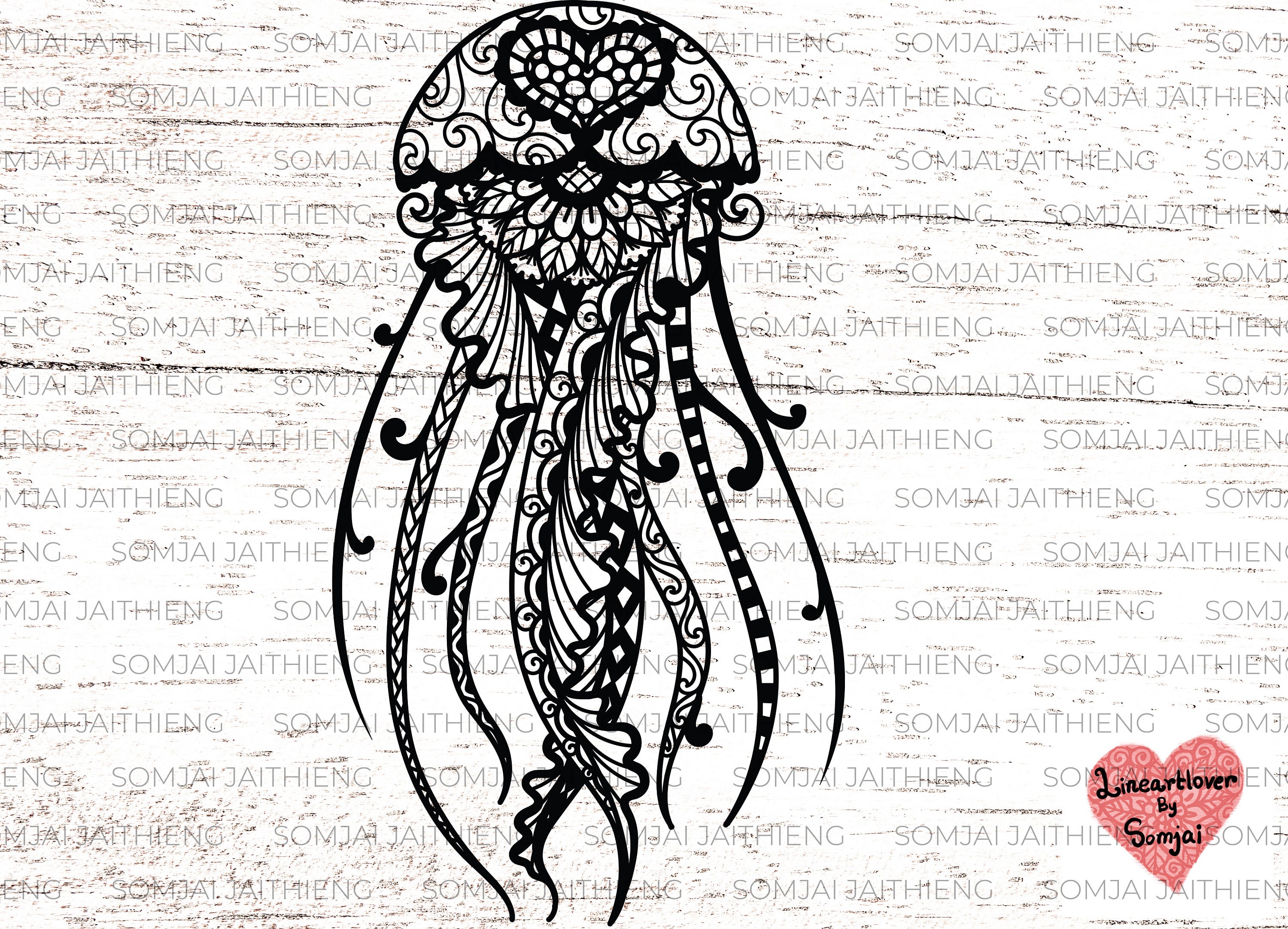 Hand Drawn Jellyfish Svg Jellyfish Zentangle Svg Zentangle - Etsy