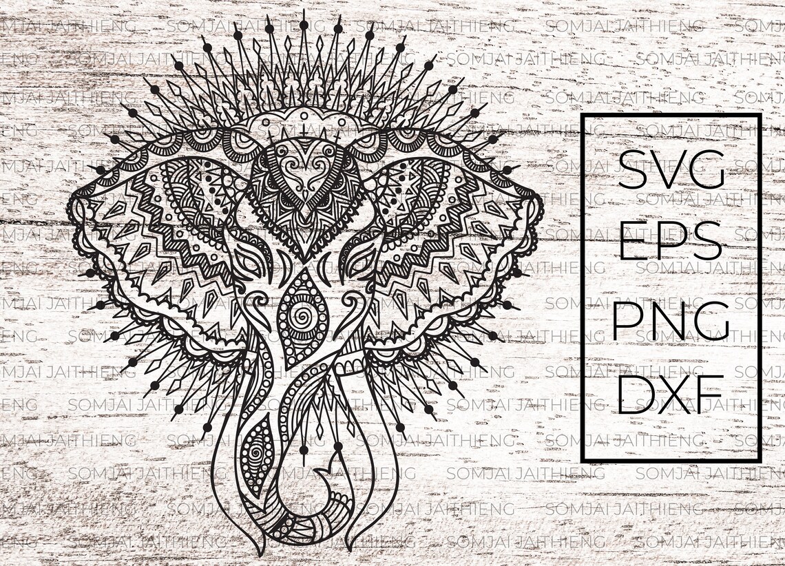 Mandala Elephant SVG Ethnic Elephant SVG Elephant Head SVG - Etsy
