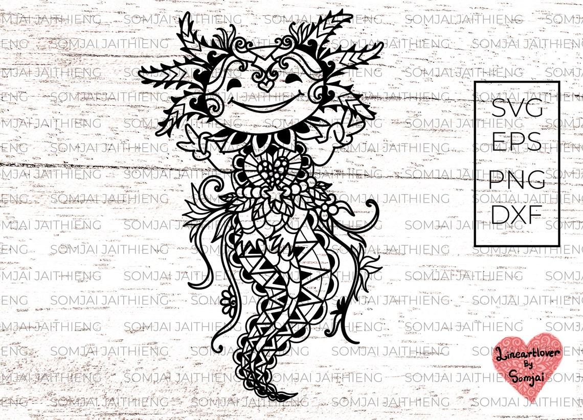 Cute Axolotl Svg Zentangle Axolotl Svg Boho Axolotl Svg | Etsy