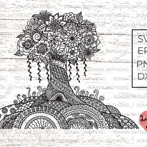 Abstract Tree Svg / Zentangle Svg / Mandala Svg /zentangle - Etsy