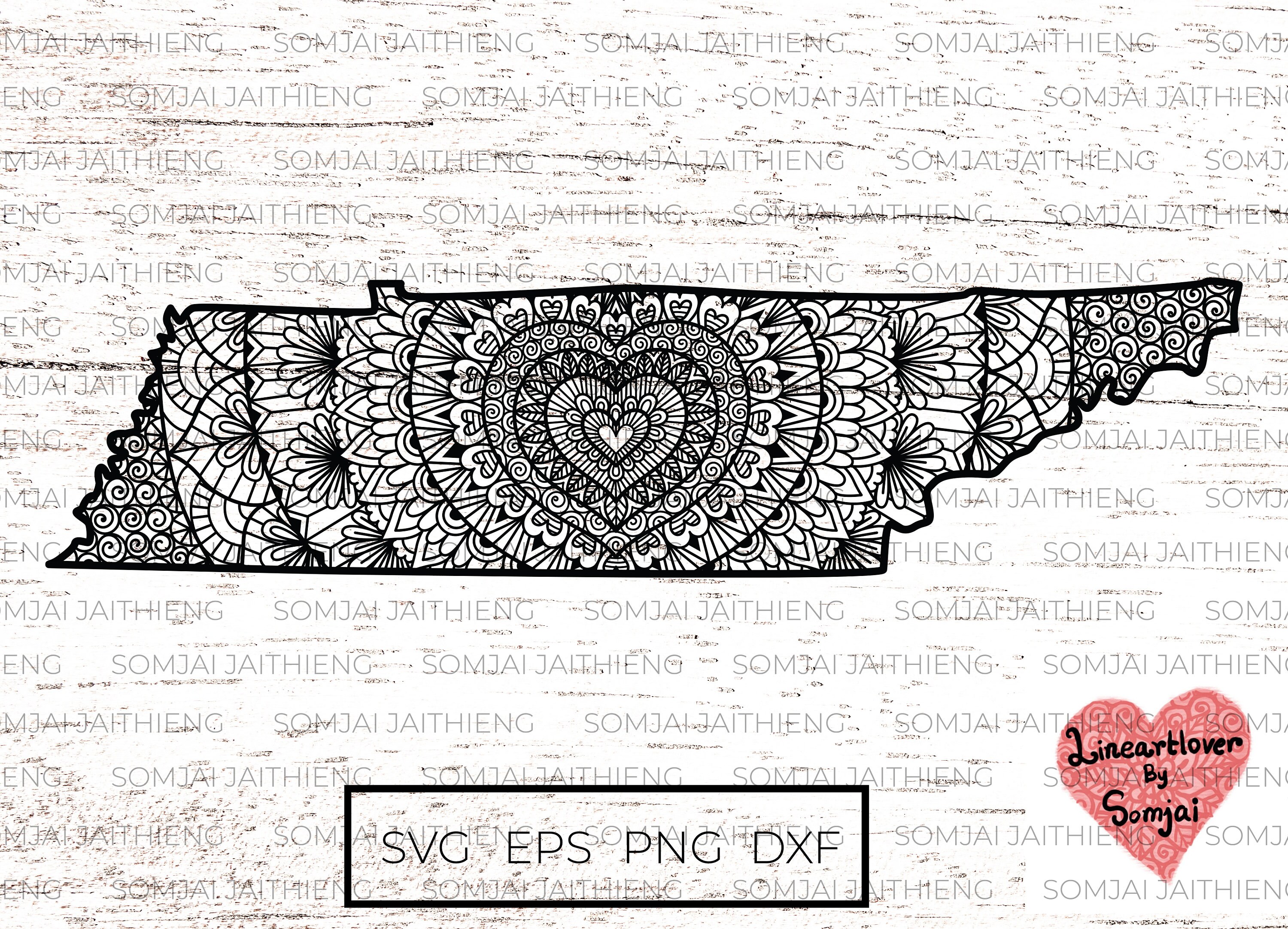 Tennessee Map Svg / Heart Shape Mandala Inside Tennessee Map - Etsy