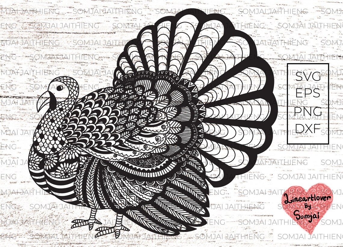 Two Styles of Turkey Svg / Turkey Svg / Zentangle Svg / Mandala Svg ...