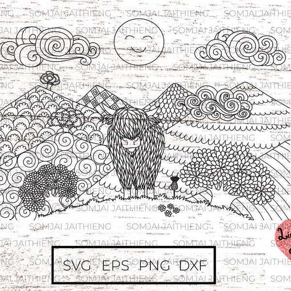 Zentangle Cow - Etsy