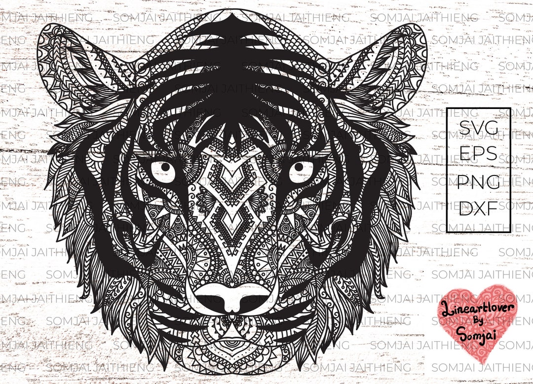 Two Styles of Tiger Svg/tiger Head Svg/tiger Png/zentangle Svg/mandala ...