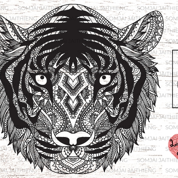 Tiger Zentangle - Etsy