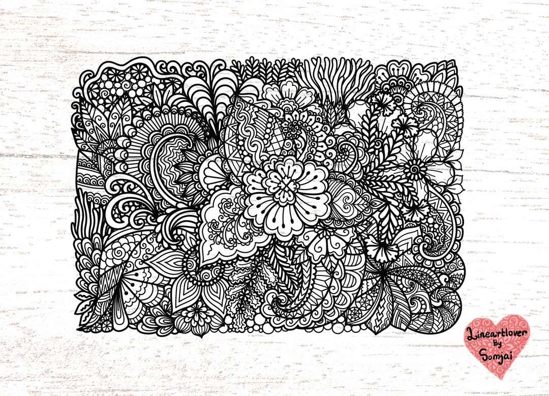 Abstract Flowers Background Svg / Zentangle Svg / Mandala Svg/ Floral ...