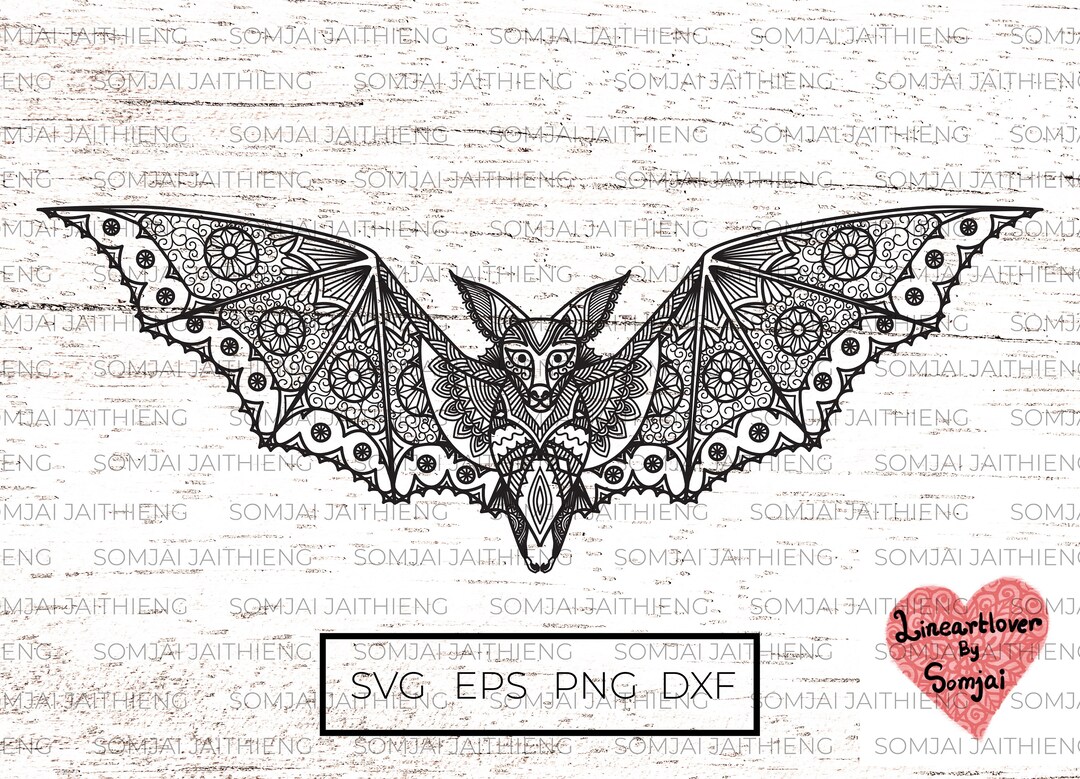 Two Styles of Bat Svg / Bat Svg / Zentangle Svg / Mandala Svg / Wings ...
