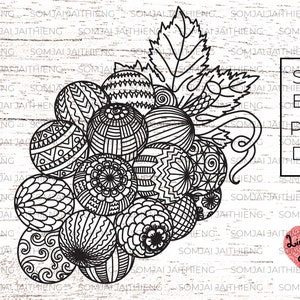 Two Styles of Grape Svg / Zentangle Svg / Mandala Svg / Fruit Svg ...