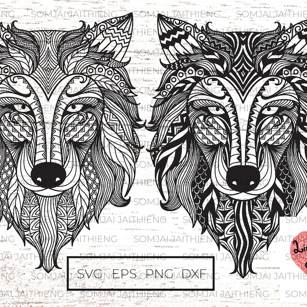 Wolf Mandala Svg - Etsy