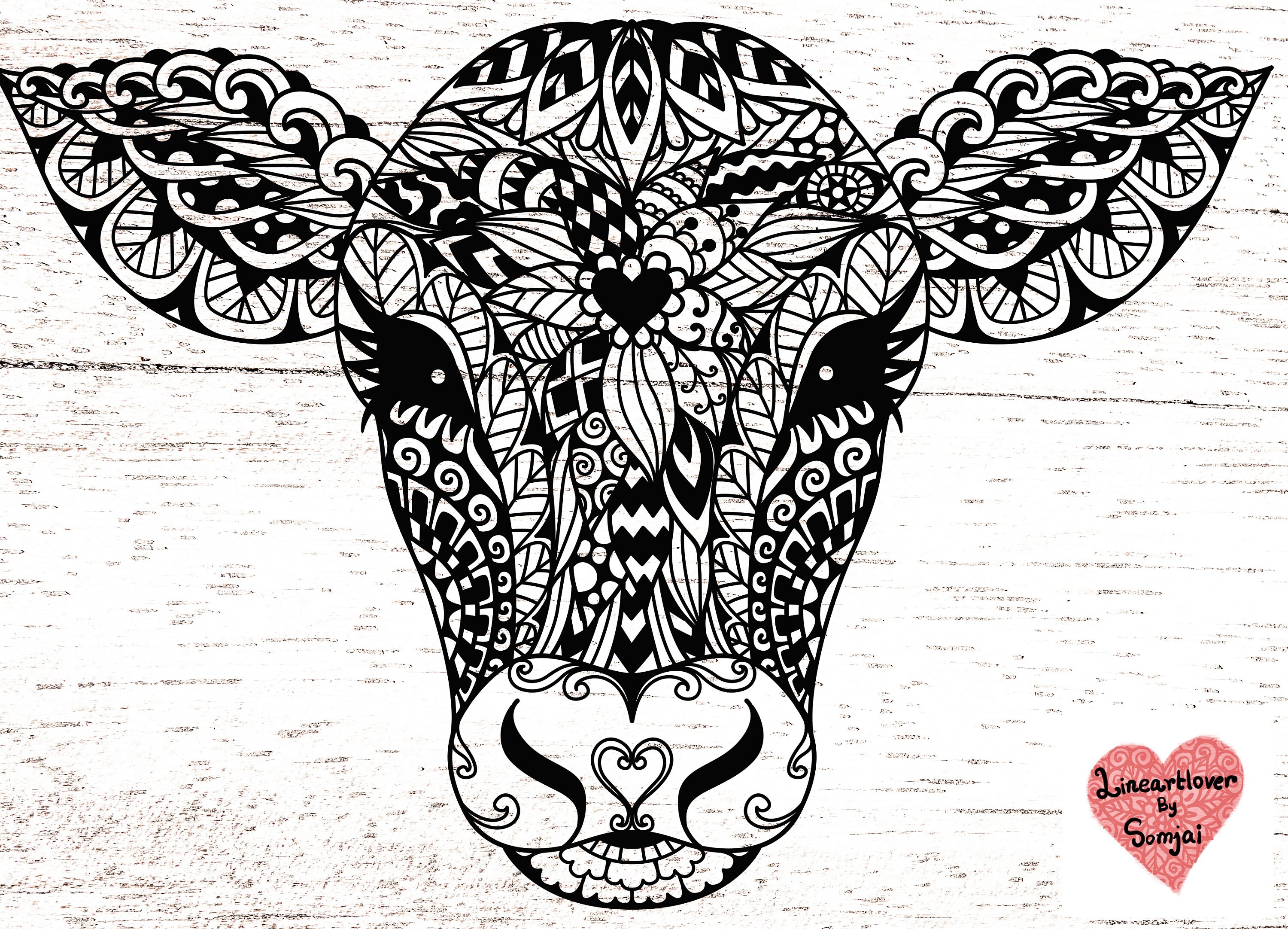 2 Syles of Calf Svg Cow Svg Cow Mandala Svg Zentangle Svg - Etsy