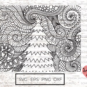Christmas Tree Svg / Zentangle Svg / Mandala Svg / Merry - Etsy