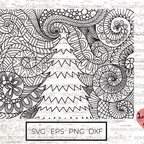 Christmas Tree Svg / Zentangle Svg / Mandala Svg / Merry - Etsy
