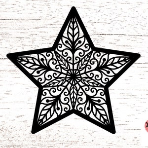 19 Stars Svg / Christmas Ornaments SVG/ Star Svg/ Zenangle Svg/ Mandala ...