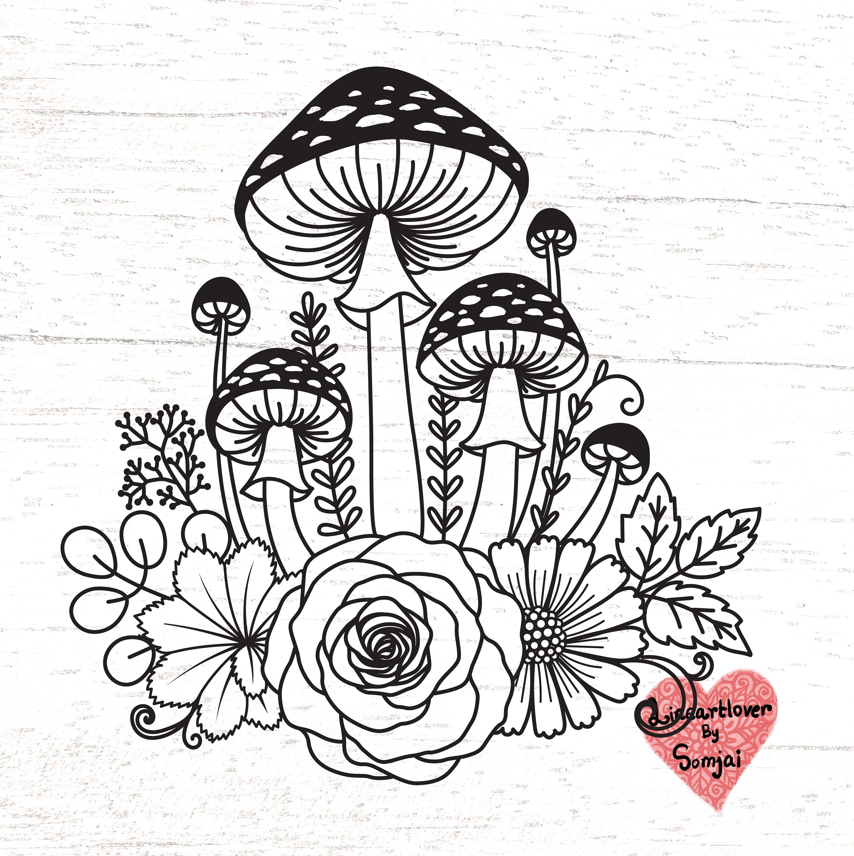 8 Mushroom Designs, Mushroom Svg, Meadow Svg, Mushrooms Svg,svg Files ...