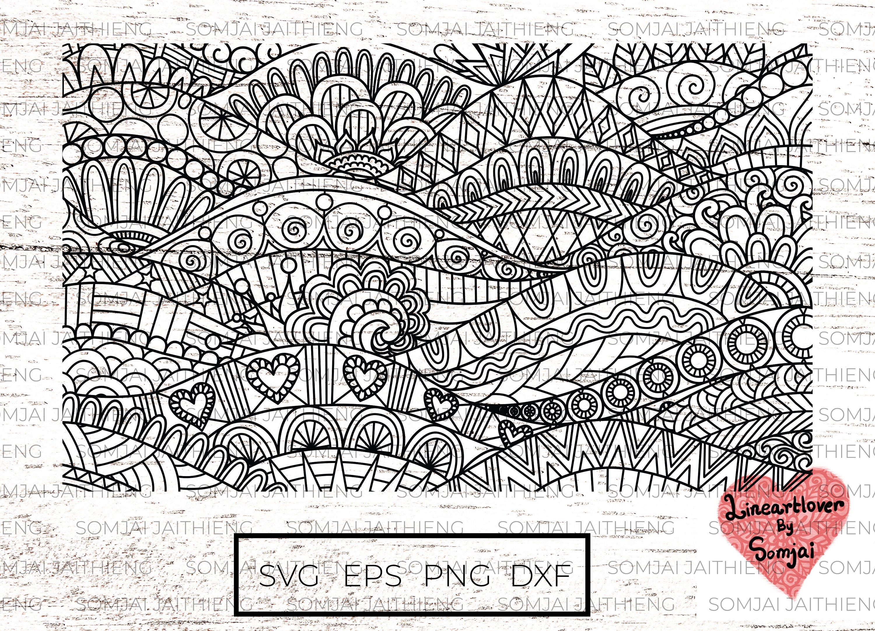 Two styles of abstract sea wave svg / wave zentangle svg / | Etsy