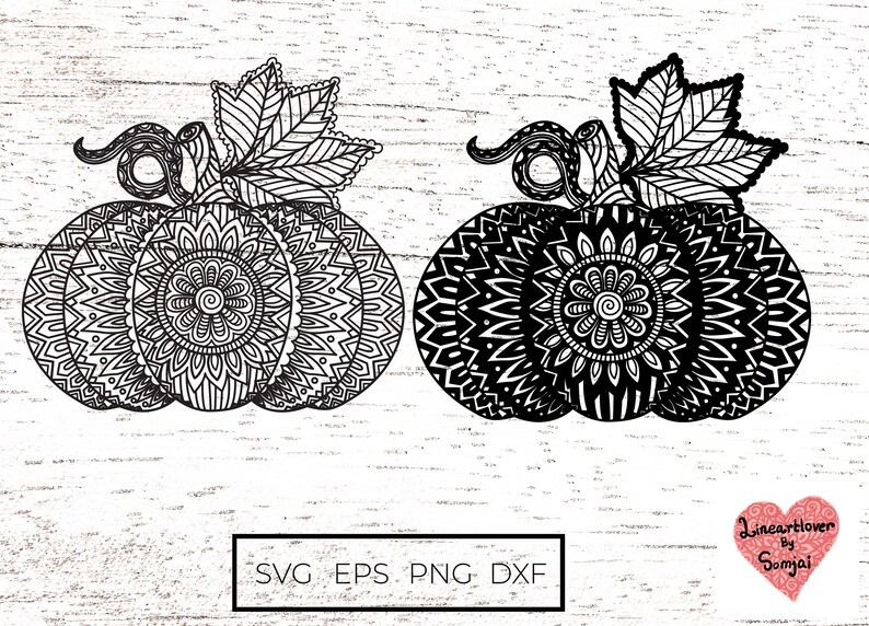 2 Styles of Pumpkin Svg / Pumpkin Zentangle Svg / Autumn Svg ...