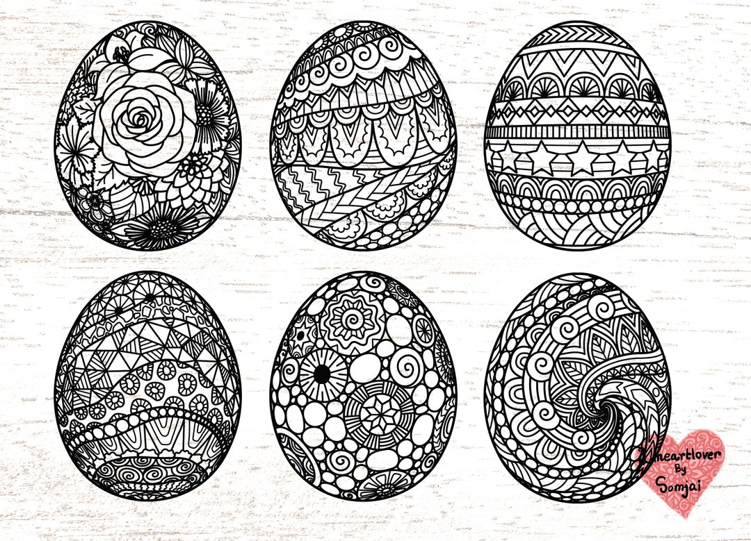 4 Designs of Mandala Easter Eggs Svg ,mandala Svg,zentangle Svg,easter ...