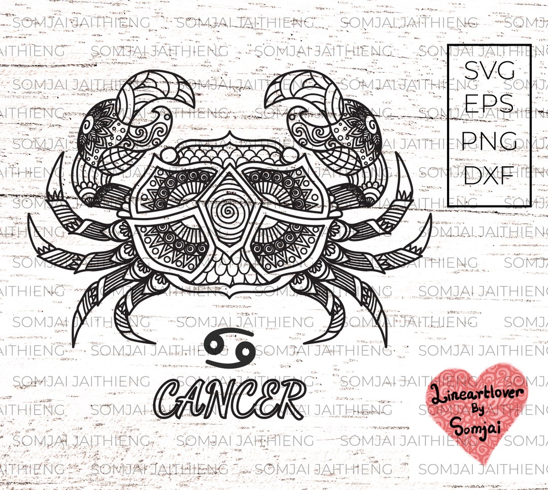 Cancer Svg / Zodiac Svg / Zentangle Svg / Mandala Svg / Crap Svg ...