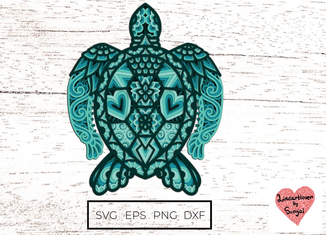 Turtle Multilayer SVG/6 Layers Turtle/ Mandala Turtle Svg /3d Layer Svg ...