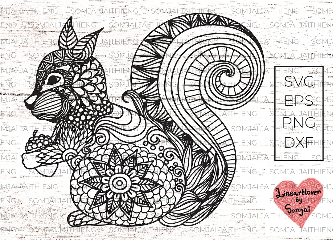Two Styles of Squirrel Svg/squirrel Svg/zentangle Svg/mandala Svg ...