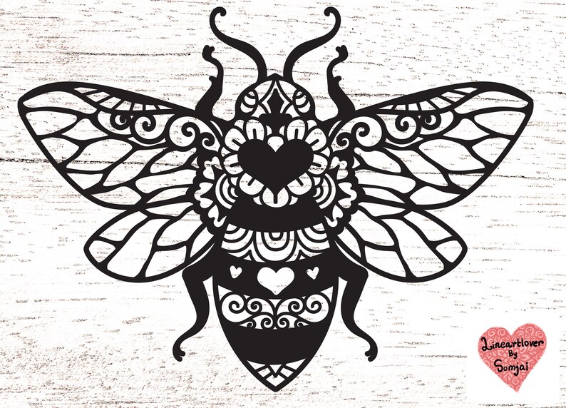 4 Mandala Bee Svg / Mandala Svg / Zentangle Svg / Honey Bee Svg Files ...