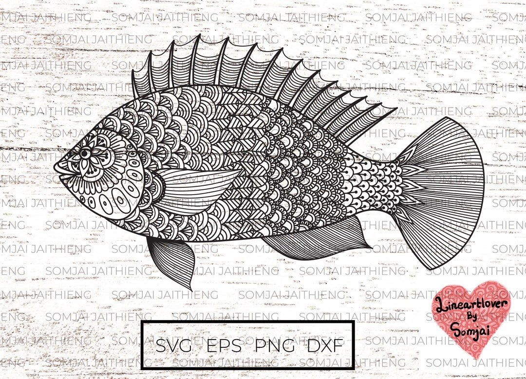 Two Stlyes of Fish Svg / Fish Svg / Zentangle Svg / Mandala Svg ...