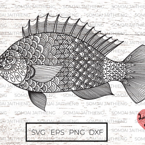 Fish Zentangle - Etsy