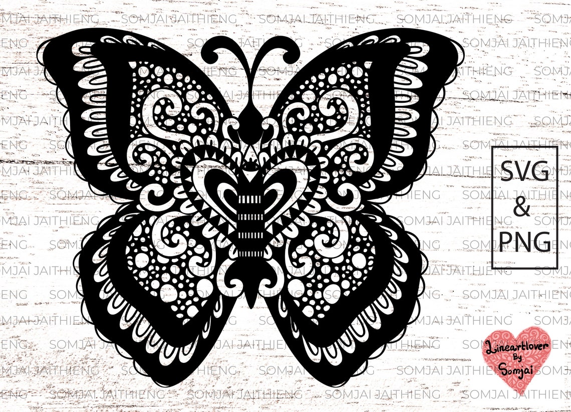 10 Butterflies Svg Butterfly Mandala Svg Butterfly Zentangle - Etsy