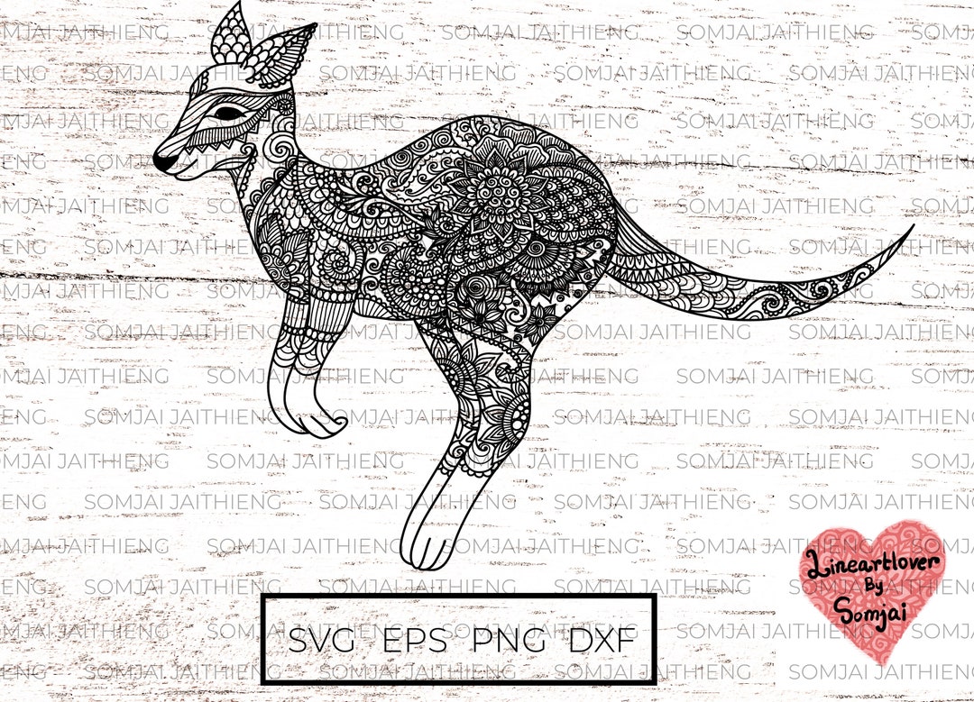 Jumping Kangaroo Svg / Zentangle Kangaroo Svg / Zentangle Svg / Mandala ...