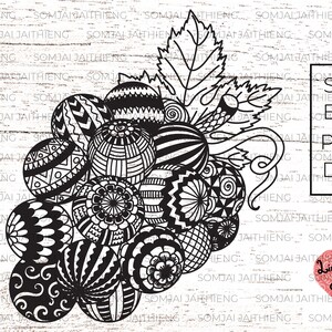 Two Styles of Grape Svg / Zentangle Svg / Mandala Svg / Fruit Svg ...
