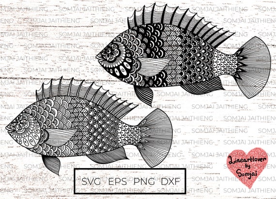 Two Styles of Tilapia Fish Svg /fish Svg / Zentangle Svg / | Etsy