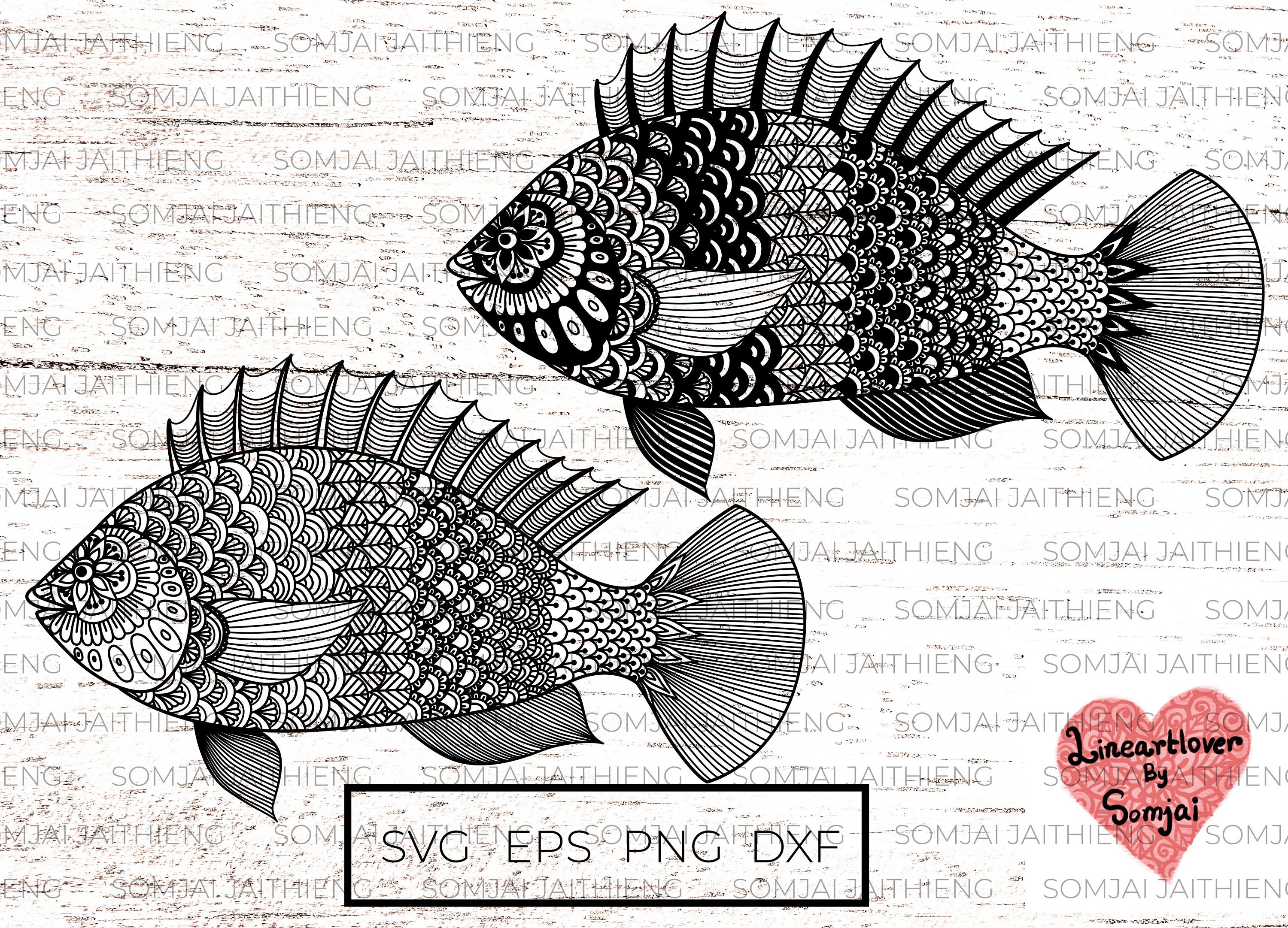 Two Styles of Tilapia Fish Svg /fish Svg / Zentangle Svg / Mandala Svg ...