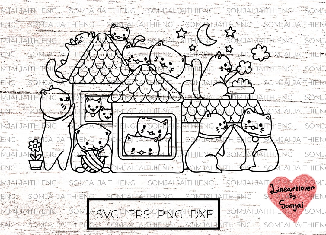 Cute Cats Playing at Home Svg / Cats Svg / Cat Svg / Cat Learning Svg ...
