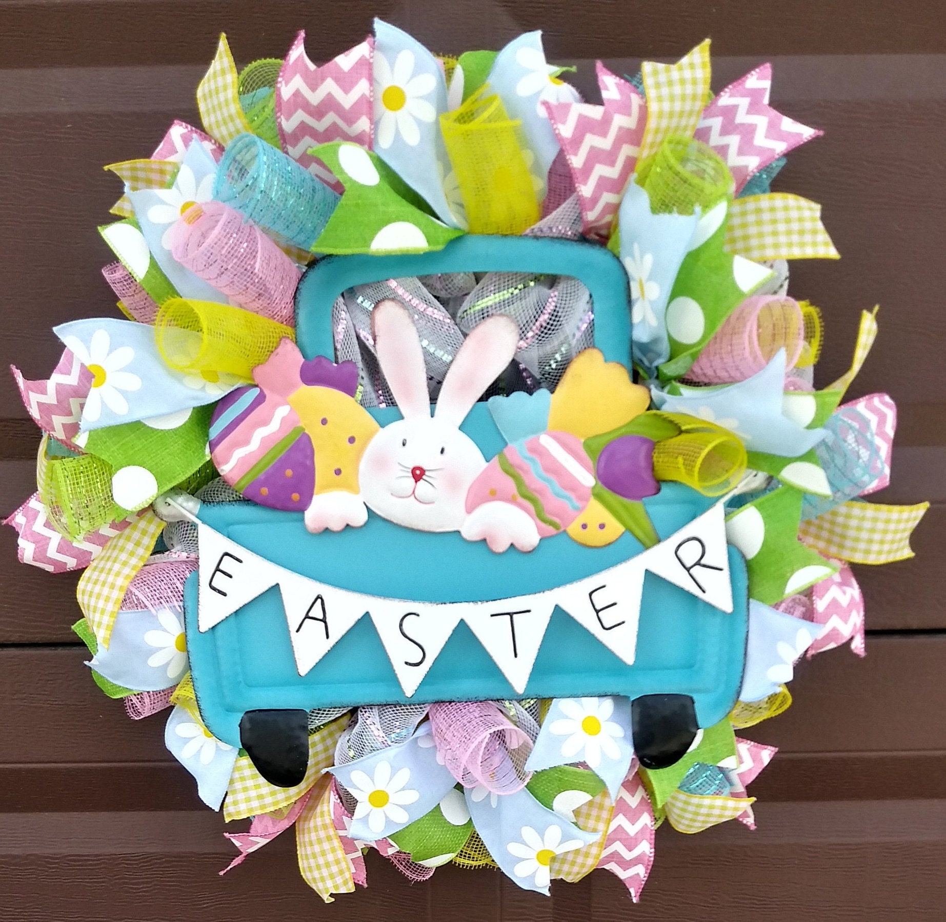 Corona de conejito, corona de conejo de Pascua, corona de bienvenida ...