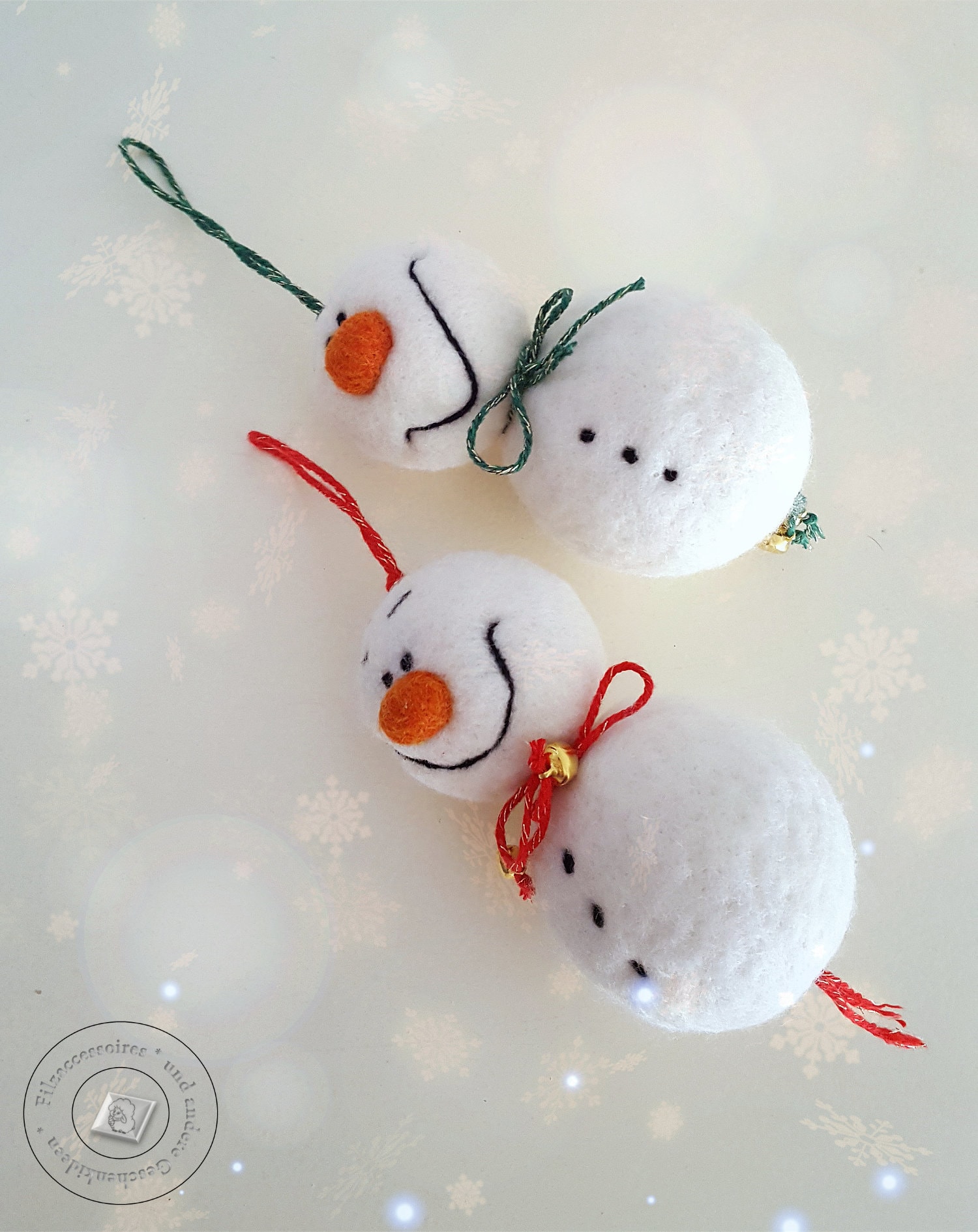 Felt Snowman Christmas Tree Decorations Funny Holiday Home | Etsy
