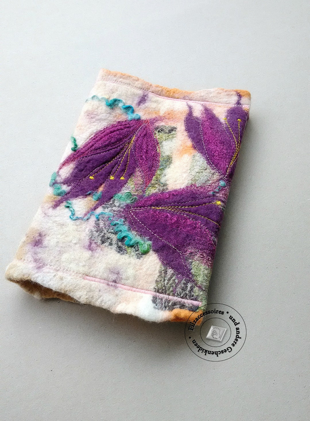 Textile Book Cover Embroidery Art, Book Lover Gift, Bookworm Gifts,felt ...