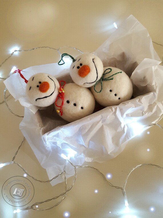 Felt snowman Christmas tree decorations funny holiday home | Etsy
