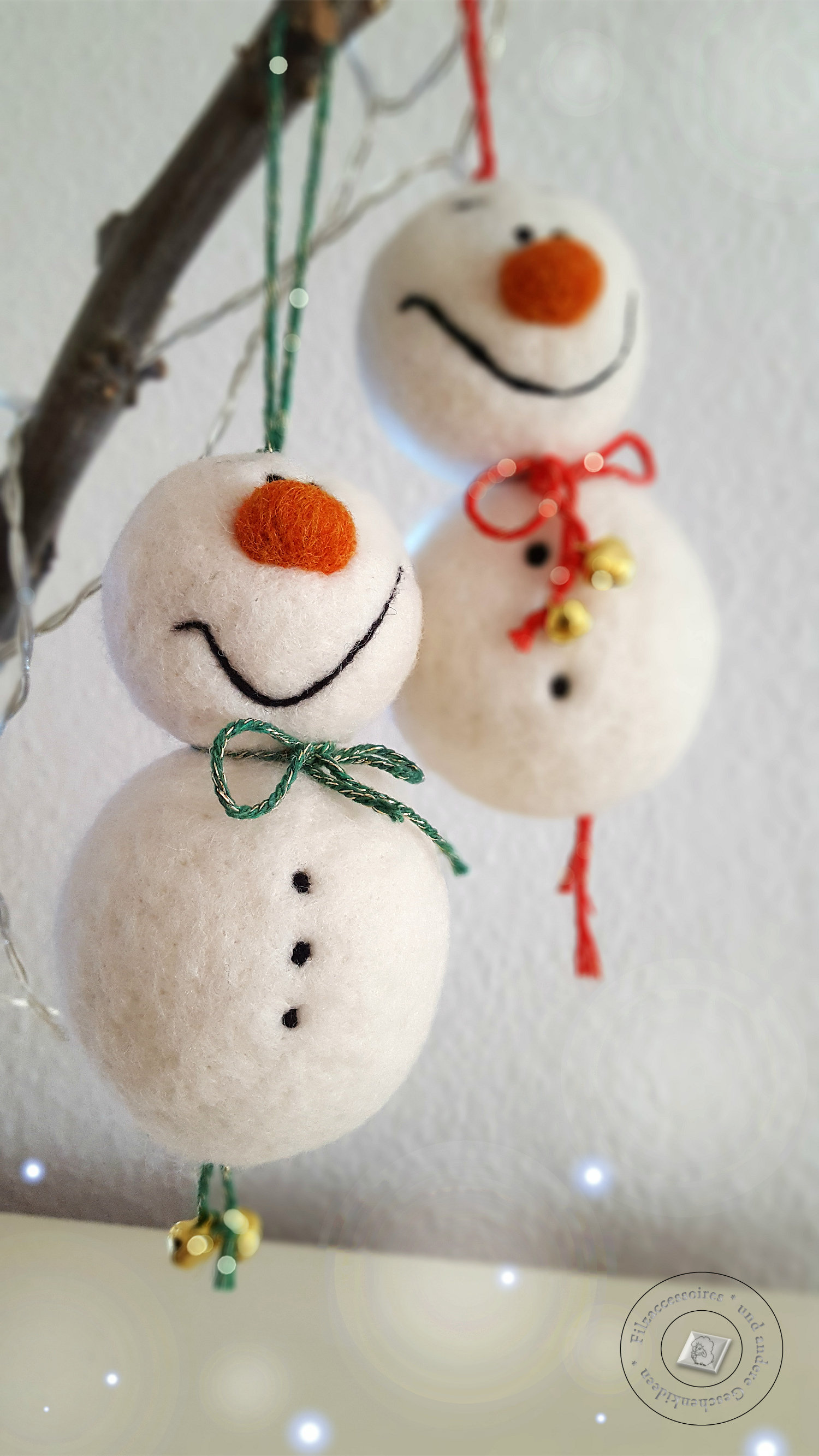 Felt Snowman Christmas Tree Decorations Funny Holiday Home | Etsy