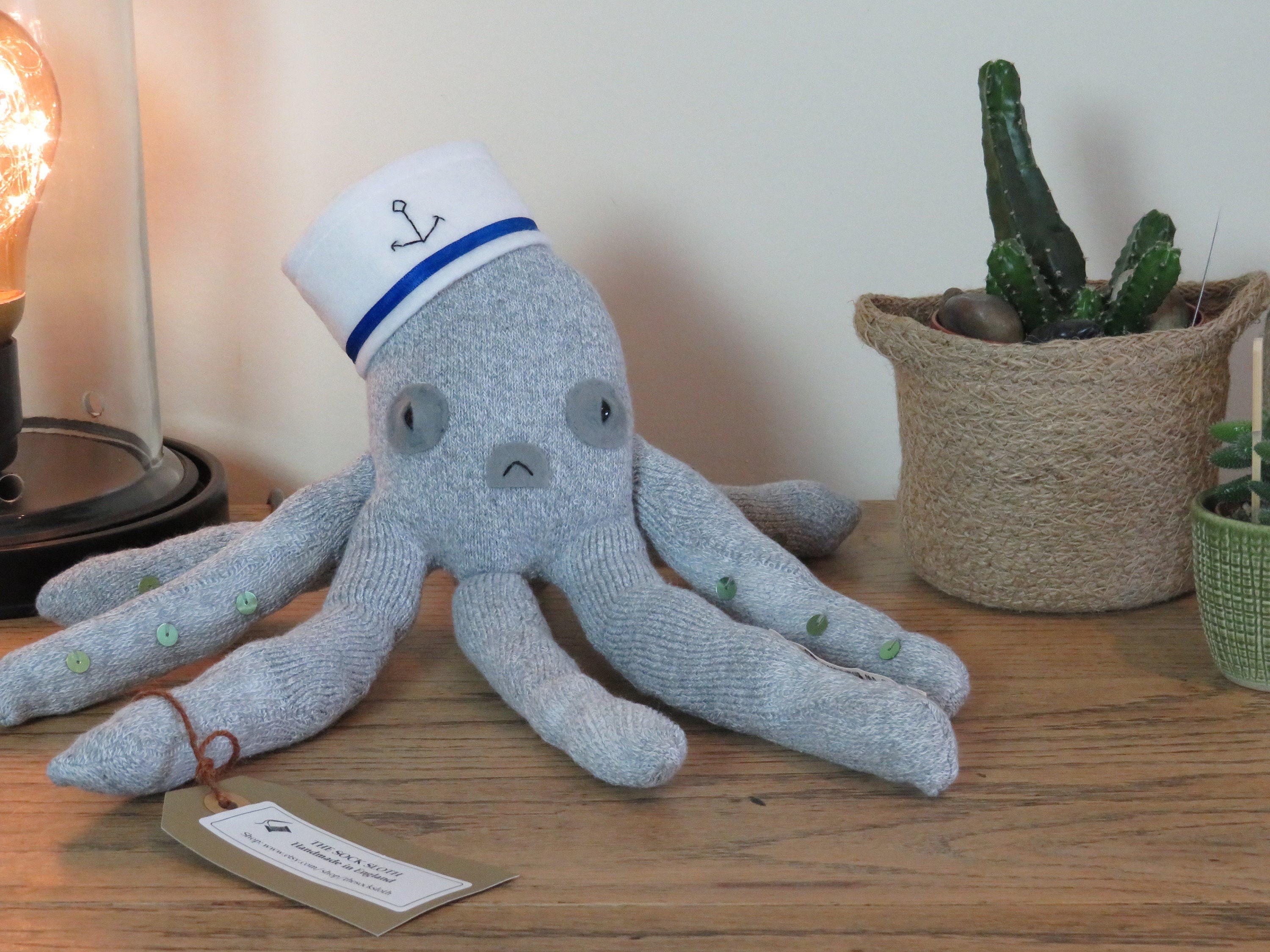 Sock Octopus, Handmade Octopus Plush, Socktopus, Sailor Octopus,sock ...