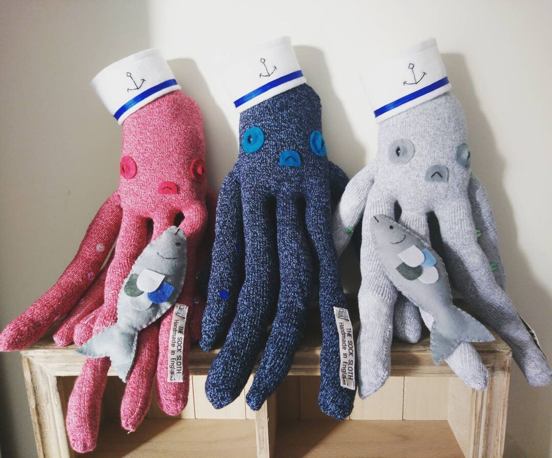 Sock Octopus, Handmade Octopus Plush, Socktopus, Sailor Octopus,sock ...