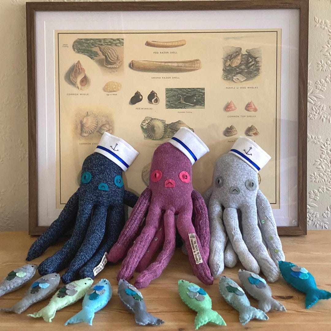 Sock Octopus, Handmade Octopus Plush, Socktopus, Sailor Octopus,sock ...
