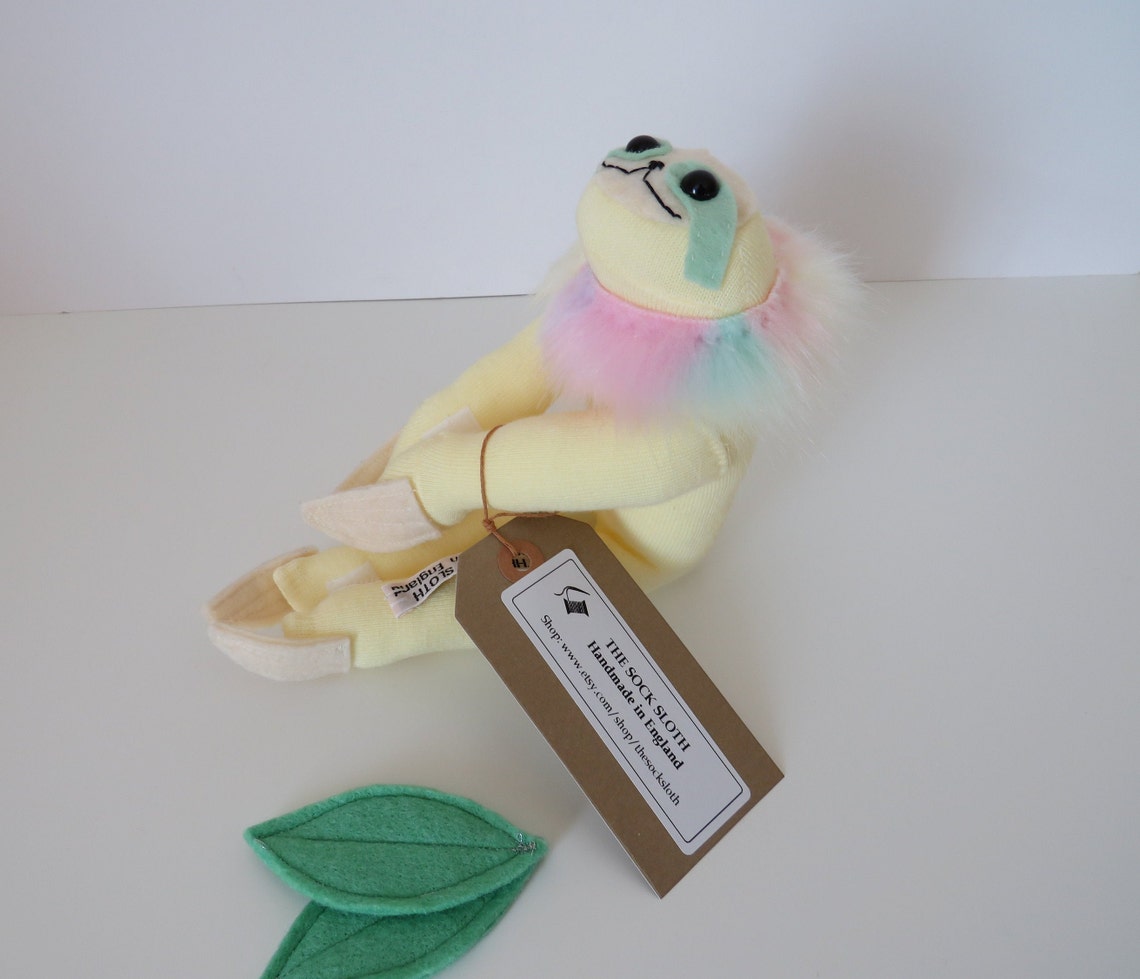Small Sloth, Mini Sloth, Sock Animal, Sock Sloth, Sock Pet, OOAK, Plush ...